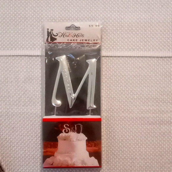 His & Hers | Party Supplies | Initial M Cake Topper | Poshmark
